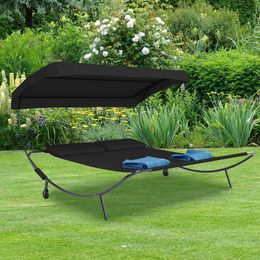 Pharao24.de 2er Gartenliege in modernem Design Untergestell aus Metall