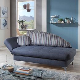 Pharao24.de Funktionssofa in Blau und Braun gestreift Bettkasten