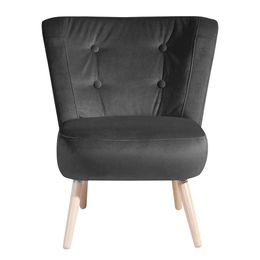 Pharao24.de Kleiner Loungesessel Anthrazit im Retrostil Made in Germany