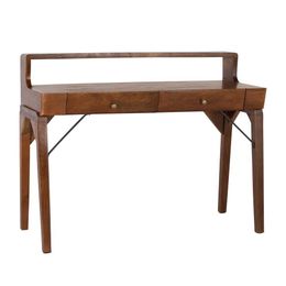 Pharao24.de Schreibtisch Designschreibtisch aus Massivholz mit zwei Schubladen
