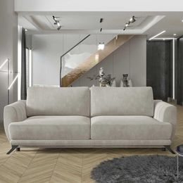 Pharao24.de Sofa Dreisitzer Sofa aus Chenillegewebe mit Armlehnen