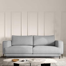 Pharao24.de Sofa Couch in Grau mit Armlehnen