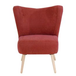 Pharao24.de Wohnzimmer Sessel Retrostil in Terracotta Buchefarben