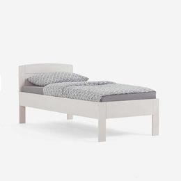 Pharao24.de Einzelbett in Weiß Buche massiv
