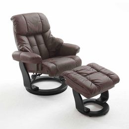 Pharao24.de Relaxsessel in Braun Leder Schwarz (zweiteilig)