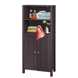 Pharao24.de Hochschrank Badschrank mit Drehtüren und offenen Fächern