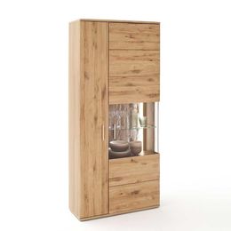 Pharao24.de Wohnzimmer Vitrine aus Eiche Bianco geölt 90 cm breit