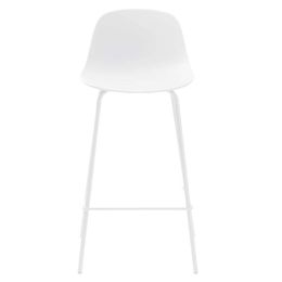 Pharao24.de Moderne Barhocker Küche in Weiß 68 cm Sitzhöhe (2er Set)