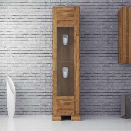 Pharao24.de Standvitrine aus Wildeiche Massivholz 45 cm