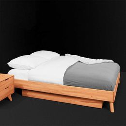 Pharao24.de Futonbett aus Kernbuche Massivholz Kopfteil