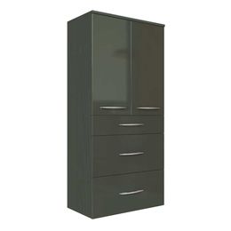 Pharao24.de Badschrank in Dunkelgrau Hochglanz hängend