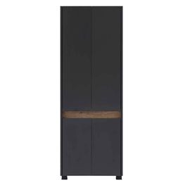 Pharao24.de Badezimmer Hochschrank in Anthrazit und Wildeiche Optik 165 cm hoch