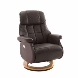 Pharao24.de TV Sessel in Braun Leder elektrisch