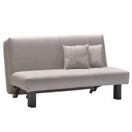 Pharao24.de Bettcouch in Hellgrau Stoff modern