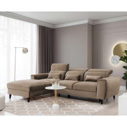 Pharao24.de Ecksofa Sofa mit Schlaffunktion und Bettkasten