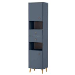Pharao24.de Badhochschrank Skandi Stil in Petrol Eichefarben