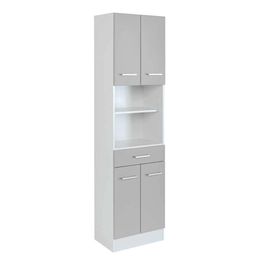 Pharao24.de Badschrank in Hellgrau und Weiß 50 cm breit
