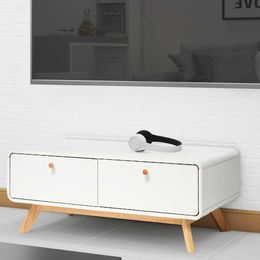 Pharao24.de TV Lowboard Fernsehtisch mit zwei Schubladen im Skandi Design