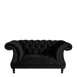 Pharao24.de Neo Barock XL Sessel in Schwarz und Nussbaumfarben Samtvelours