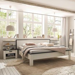 Pharao24.de Doppel Bett 180 cm im Landhausstil Nachtkonsolen (dreiteilig)