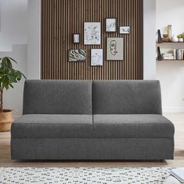 Pharao24.de Ausklappbares Sofa in Anthrazit zwei Sitzplätzen