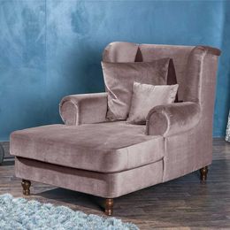 Pharao24.de Big Sessel XXL in Rosa Samt Velours 149 cm tief - 103 cm breit