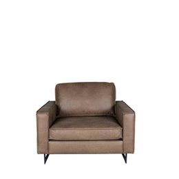 Pharao24.de Lounge Sessel in Taupe Microfaser Metall Bügelgestell in Schwarz