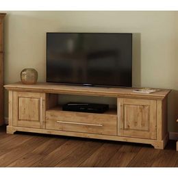 Pharao24.de Fernsehboard Landhaus aus Kiefer Massivholz 52 cm hoch