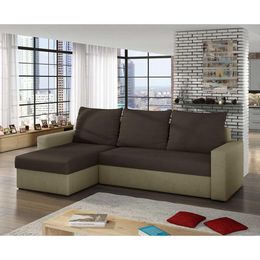 Pharao24.de Ecksofa Sofa mit Schlaffunktion und Armlehnen