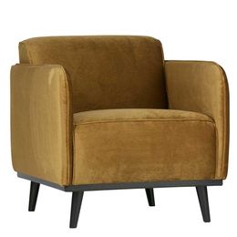 Pharao24.de Sessel in Gelb Samt Retro Design