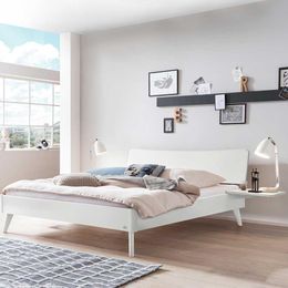 Pharao24.de Weiß lackiertes Holzbett aus Buche massiv 140x200 cm Liegefläche