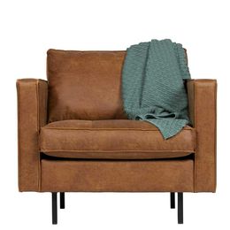 Pharao24.de Armlehnsessel in Cognac Braun Recyclingleder Federkern