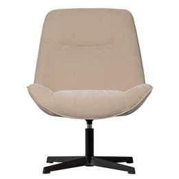 Pharao24.de Drehbarer Wohnzimmersessel in Beige und Schwarz Retrostil