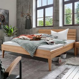 Pharao24.de Kernbuche Doppelbett aus Massivholz 45 cm Einstiegshöhe