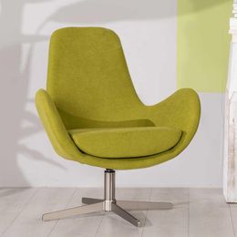 Pharao24.de Einzelsessel Retro Stil drehbar mit Sterngestell Metall