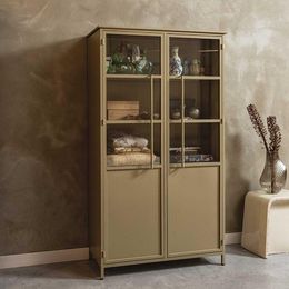 Pharao24.de Vitrine Standvitrine aus Metall mit Glastüren