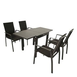 Pharao24.de Sitzgruppe Garten aus Aluminium vier Sitzplätzen (fünfteilig)