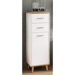 Pharao24.de Moderner Unterschrank in Wildeiche Honigfarben und Weiß 97 cm hoch