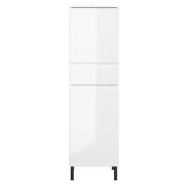 Pharao24.de Hochschrank Badschrank mit einer Schublade Hochglanz
