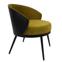 Pharao24.de Design Polstersessel in Goldfarben und Schwarz Untergestell aus Metall
