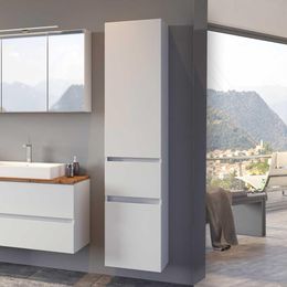 Pharao24.de Weißer Badschrank 40 cm breit 180 cm hoch
