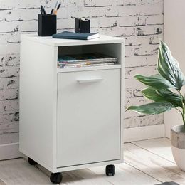 Pharao24.de Weißer Rollcontainer mit Tür 60 cm hoch
