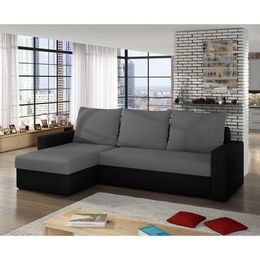 Pharao24.de Sofa Schlafsofa in Grau und Schwarz