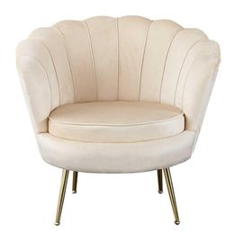 Pharao24.de Samt Sessel in Muschelform Retrostil