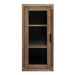 Pharao24.de Wand Vitrine aus Eiche Massivholz Wengefarben