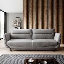 Pharao24.de Sofa Dreisitzer Sofa mit Armlehnen in Grau