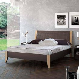 Pharao24.de Designbett in Braun Eiche Metall