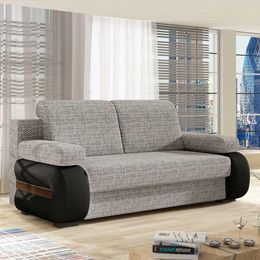 Pharao24.de Schlafsofa Zweisitzer Schlafsofa aus Kunstleder und Webstoff
