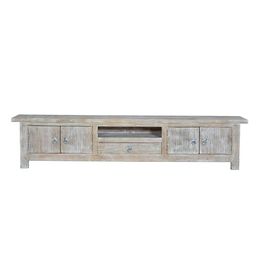 Pharao24.de TV Board Lowboard mit Türen und einem offenen Gerätefach