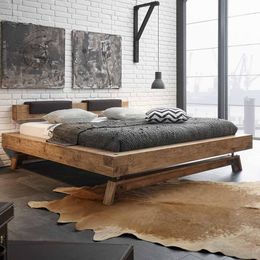 Pharao24.de Designbett aus Wildeiche Massivholz Klemmkissen